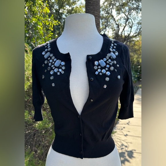 Express | Sweaters | Express Studio Design Beaded Cropped Cardigan Size ...